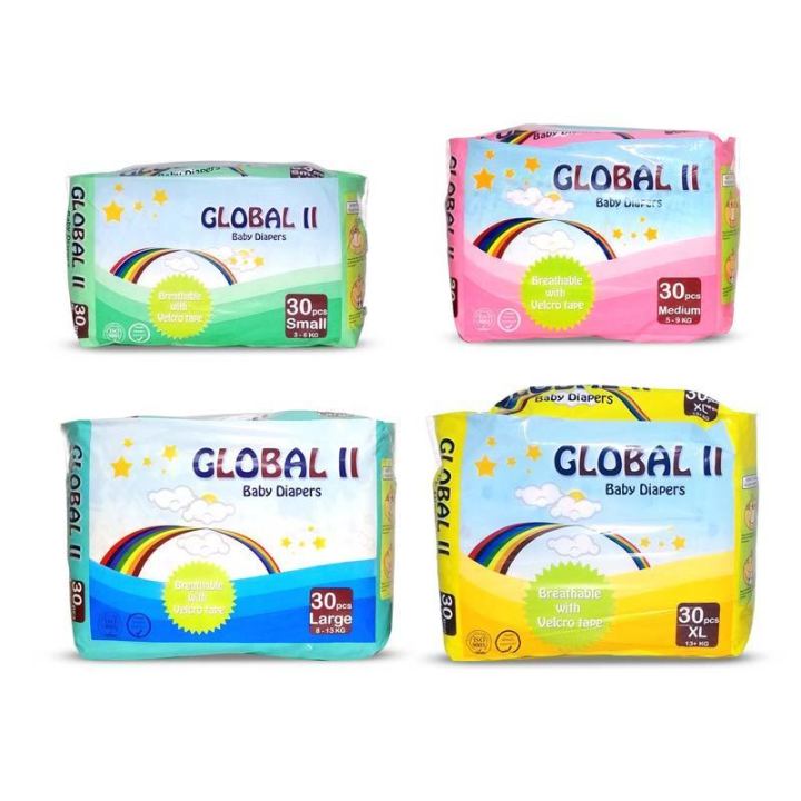 GLOBAL ll Baby Diapers - 30 Pcs | Daraz.lk