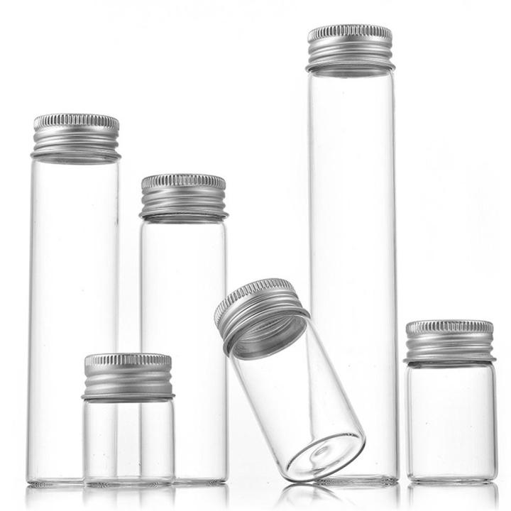 Aluminum Lid Storage Bottles Clear Liquid Bottles Mini Glass Bottles ...