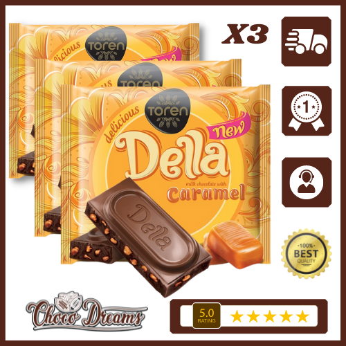 Della Chocolate filled with caramel filling tri combo party pack (52g x ...