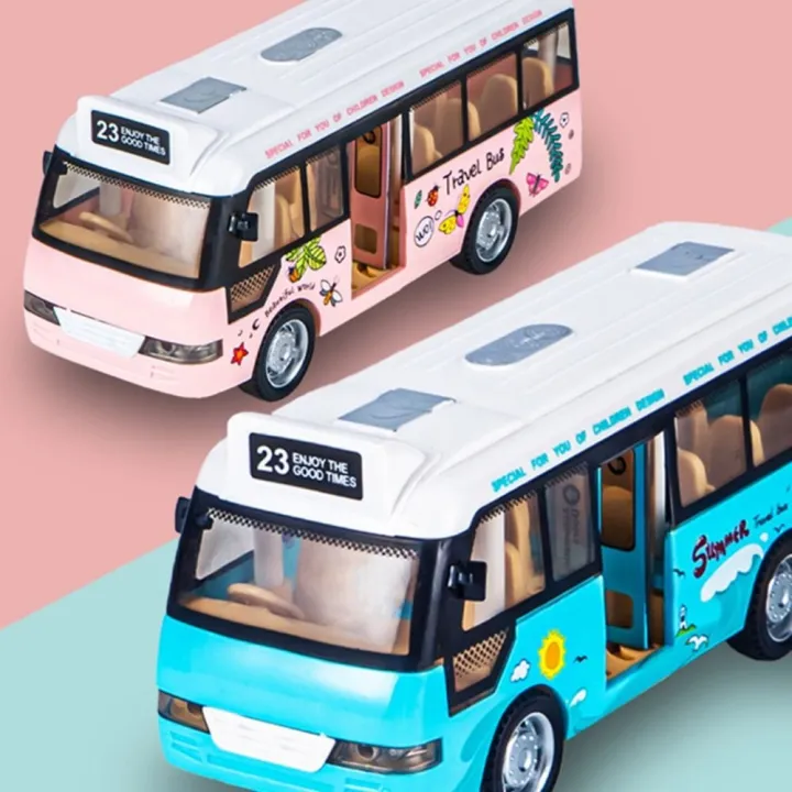 New Interactive School Bus Toys Cars Open-able Doors Plastic School Bus ...