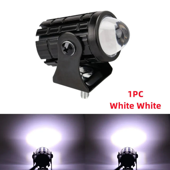 Motorcycle Mini Driving LED Light Dual Colo for Headlight Auxiliary ...