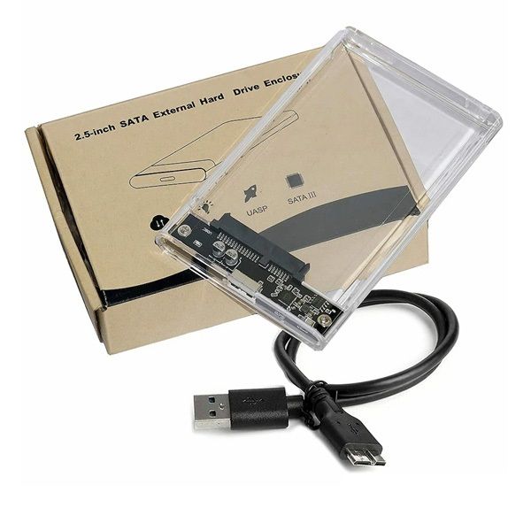 Hard Drive Enclosure Case External 2.5'' HDD Enclosure Transparent HDD ...