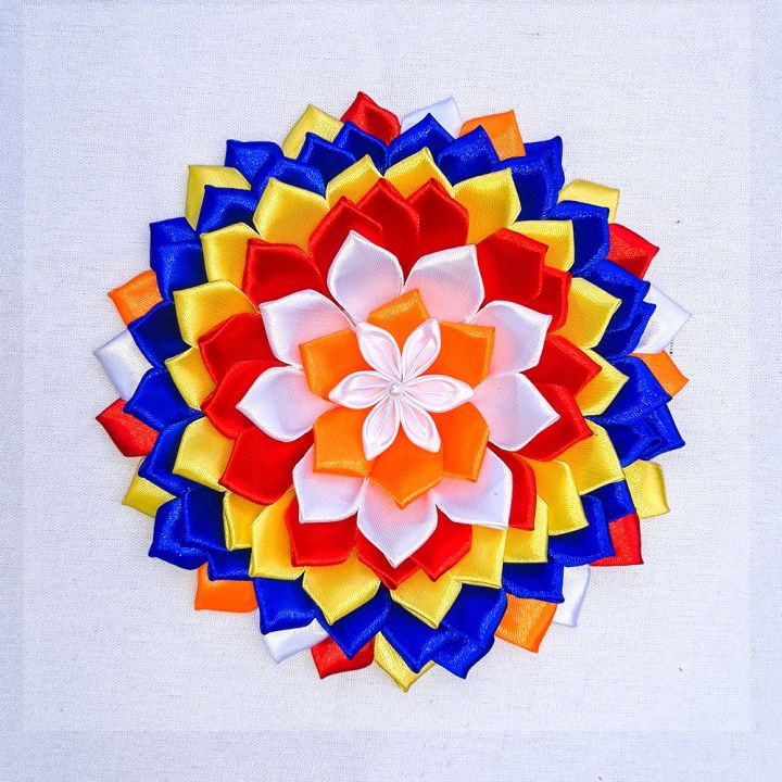 Puja Nelum Mal satin Lotus Ribbon Flower පූජා මල් | Daraz.lk