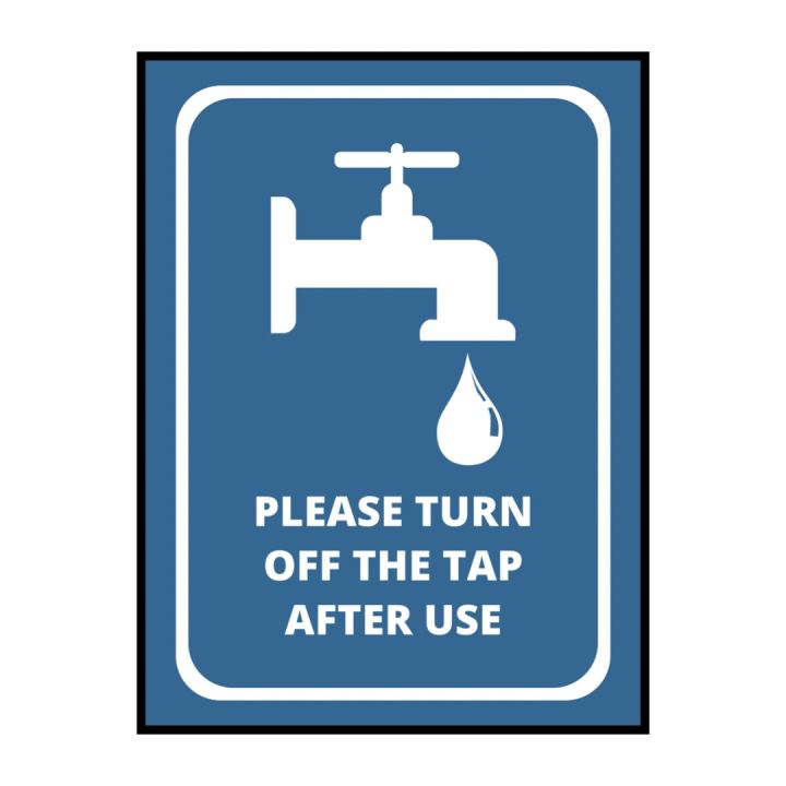 Please Turn Off The Tap After Use Sign Board - 15cm X 21cm | Daraz.lk