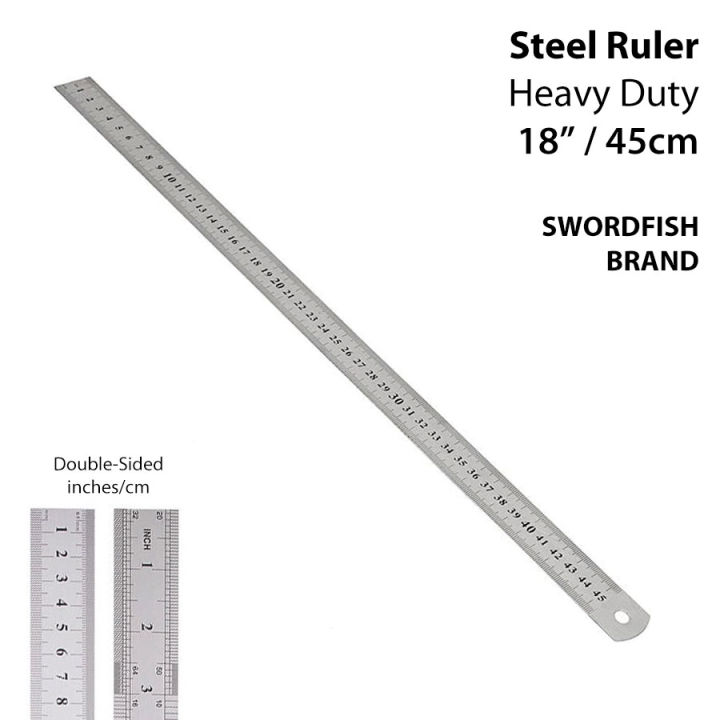 Steel Measuring Ruler - Heavy Duty Stainless Steel - 18 in - 450mm ...