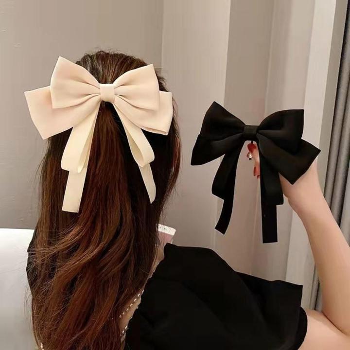 Women Fashion Korean INS Large Bow Satin Hair Hook / Girls Vintage ...