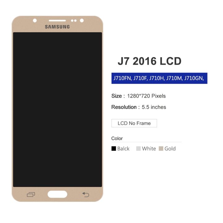 Adjust LCD Display For Galaxy J7 2016 J710 J710H J710FN J710F J710M /DS Screen Touch Frame ...