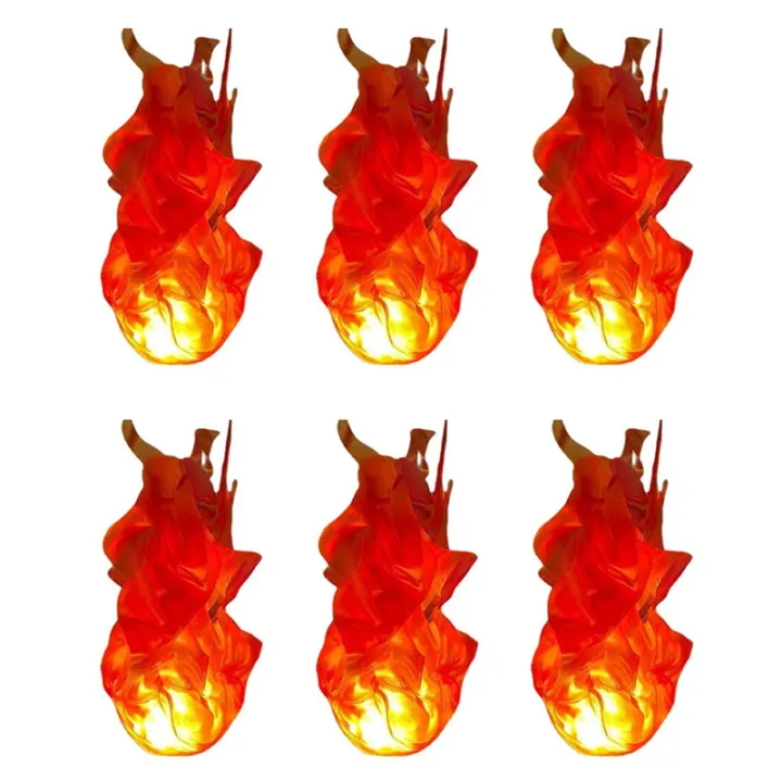6X Halloween Floating Fireball Prop Flame Lamp Prop Artificial Fake ...