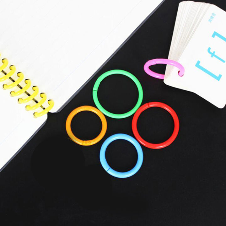 20Pcs Circle Loose Leaf Easy Rings Notebook Book Binder Plastic Hoops ...