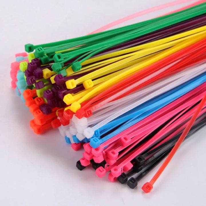 HOT 100pcs Self Locking Nylon Cable Ties 4 x 200mm Plastic Zip Tie Band ...