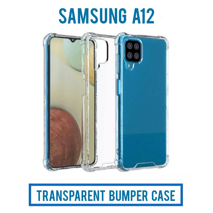 Samsung A12 Back Cover Transparent Silicone Shockproof Clear Case For ...