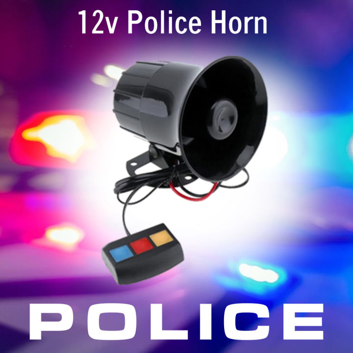 12v Vehicle Police Horn Police Siren Horn 3 Sound Vehicle modify horn ...