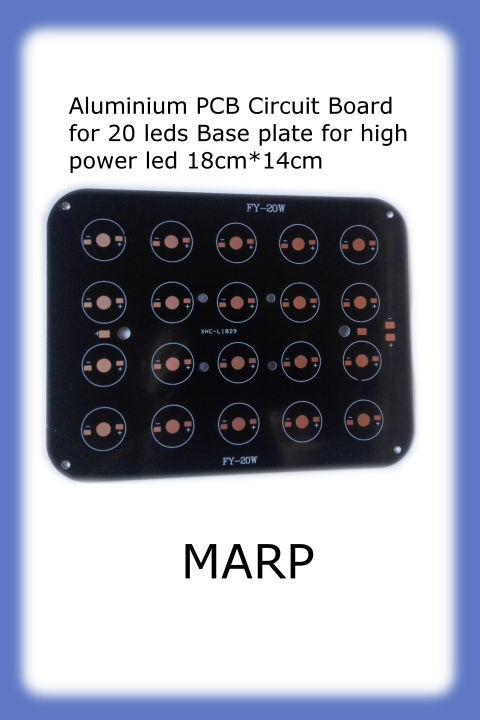 Aluminium PCB Circuit Board for 20 leds Base plate for high power ...