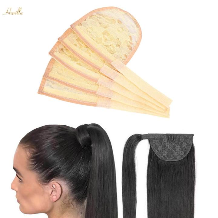 Stretchy Lace Base Hair for Ponytail Lace Ponytail with Buckle Ponytail ...