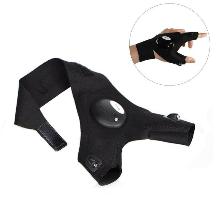 Outdoor Electric Night Lighting Gloves LED Torch Cover Thumb Index ...
