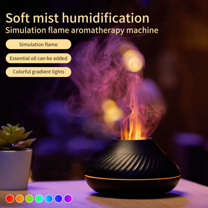 Portable Cool Mist Usb Led room h2o fire flame air humidifier Aroma ...