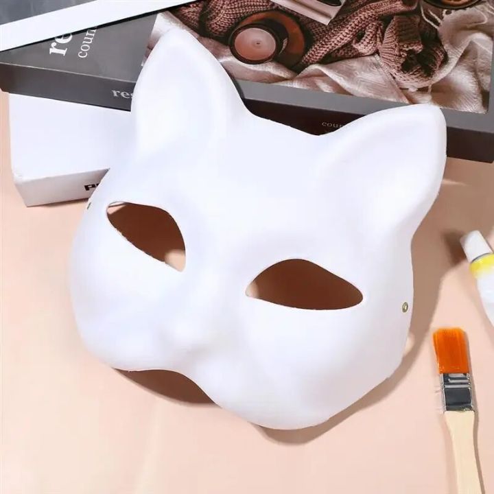 6 s Mask Cat Masquerade Blank Masks White Animal Empty Face Women Diy ...