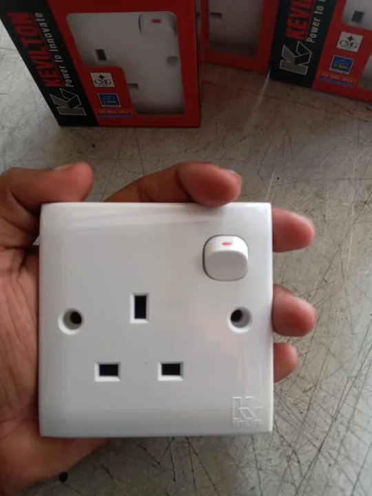 13Amp Kevilton Switched Socket Outlet White Series | Daraz.lk