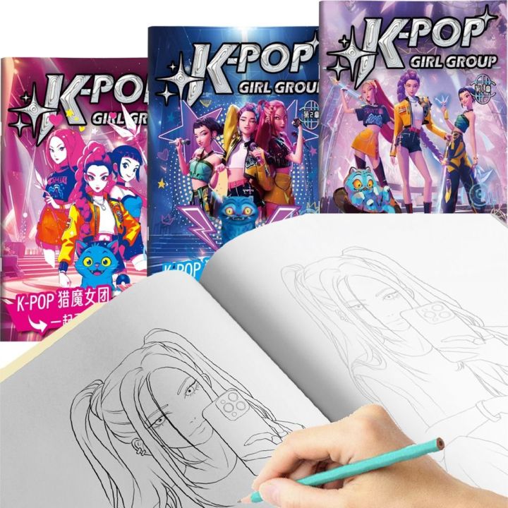 Anime Illustrated Rumi Zoey Mira Kpop Demon Hunters Coloring Book ...