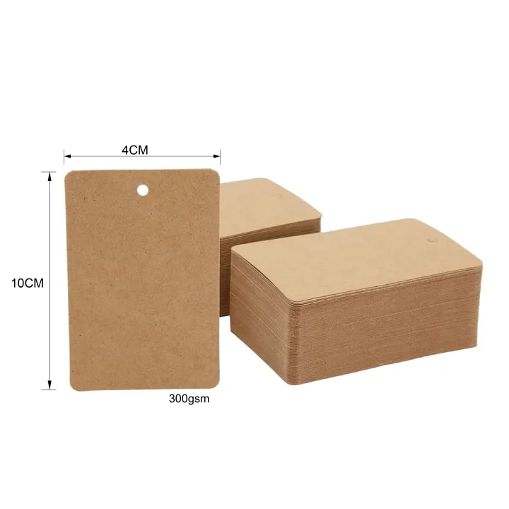 100 PcsCraft Paper Gift Tags, Merchandise Price Labels 4cm X 10cm Bulk ...