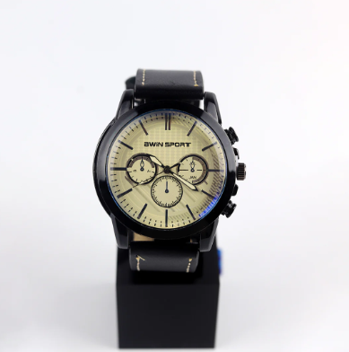 Bwin sprots dark black strap simple watch | Daraz.lk