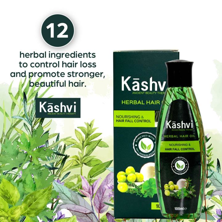 Kashvi Herbal Hair Oil - Ayurvedic Hair Oil with 12 Herbal Ingredients ...