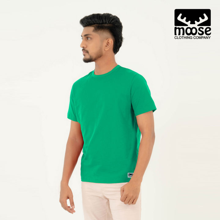 Moose Everyday Essential Tee With Bottom Logo - Green | Daraz.lk