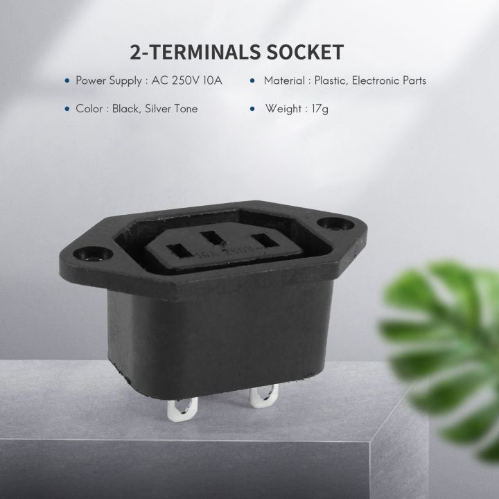 New AC 250V 10A IEC 320 C13 Panel Mount Plug Connector Socket Black ...