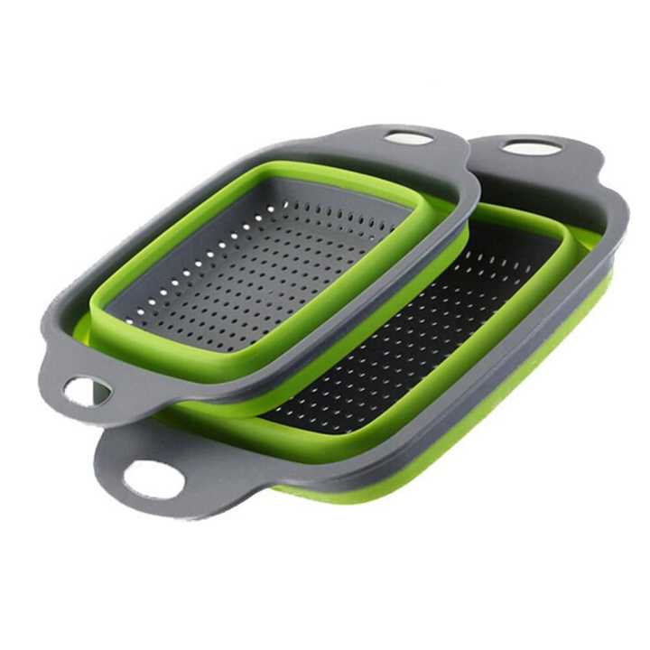 2pcs/set Foldable Strainer Basket Collapsible Colander Sets Square ...