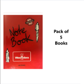 Weerodara Note Book Note pad 80 Pages - 5 Books | Daraz.lk