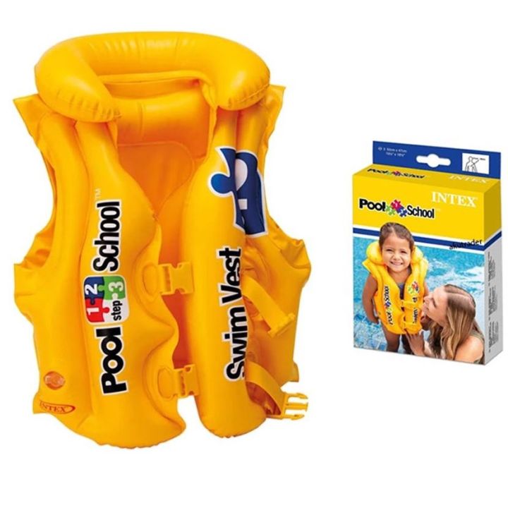 Intex Pool School Deluxe Swim Vest Life Jacket Swimming Float Life ...