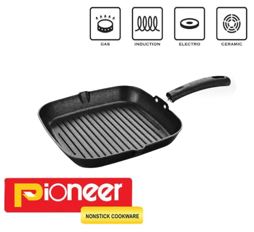 Pioneer Cast Iron Grill Pan – Professional-Grade Griddle for Healthy ...