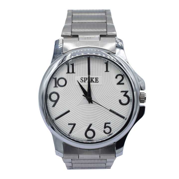 SPIKE SILVER DIAL METAL GENTS WATCH | Daraz.lk