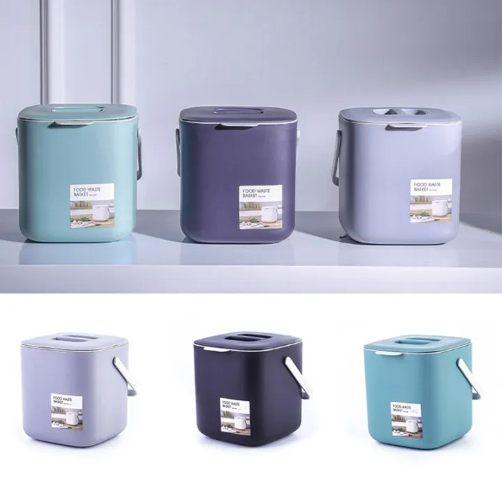 D0JA 2 Tiers Kitchen Compost Bin Odorless Compost Bucket with Carrying ...