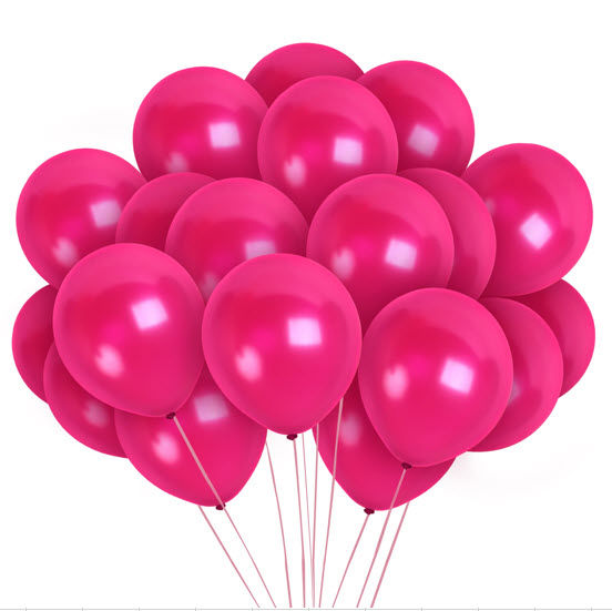 Chrome Metallic Dark Pink Color Balloon Birthday Decoration 10 Pcs ...