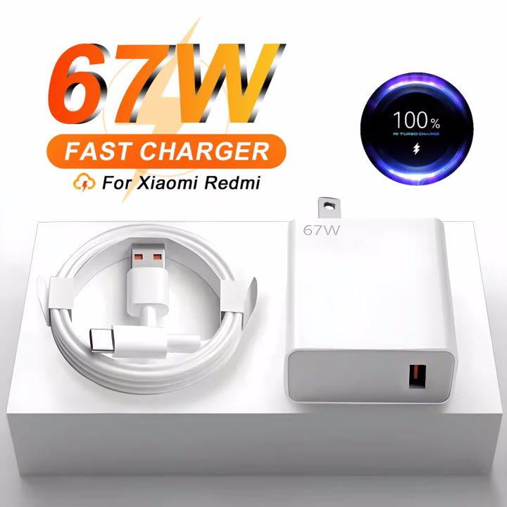 67W GaN USB Charger Quick Charge QC 3.0 for Xiaomi Mi 14 13 12 Lite ...