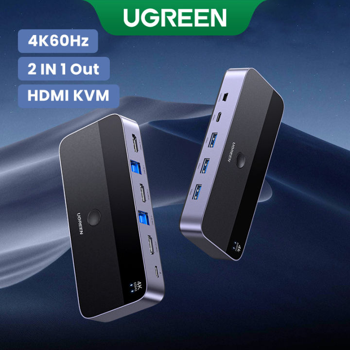 UGREEN HDMI 2.0 KVM Switcher Box 4K@60Hz 2 IN 1 OUT Ultra HD HDMI for ...