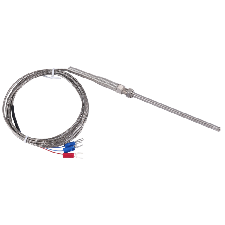 OUMERY Steel Temperature Probe Pt100 RTD Sensor Cable 2M 98 mm 3 Wires ...