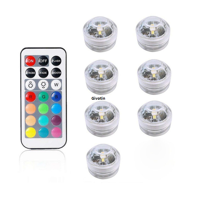 Led Night Lamps Remote CR2032 Battery Diving lamp RGB Dimmers Light for ...