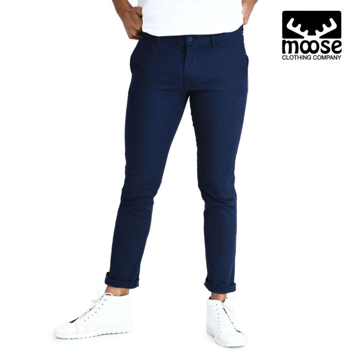 Moose Slim Fit Chino Pant - Navy Blue | Daraz.lk