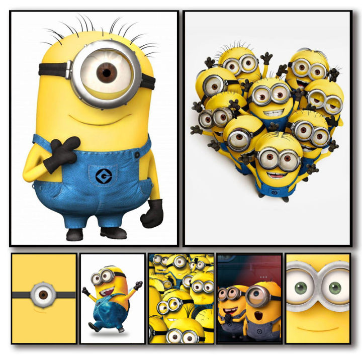 A4 Sized Poster Minions Despicable Me Animated Wall Posters PVC Framed ...
