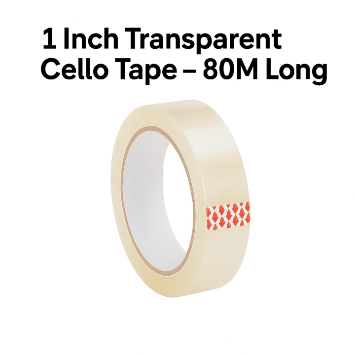 1 Inch Transparent Cello Tape – 80M Long Strong Adhesive Roll for ...