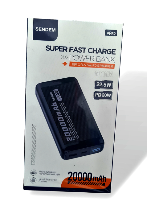 SENDEM 22.5W,PD 20W 20000mAh super fast charge power bank with true ...