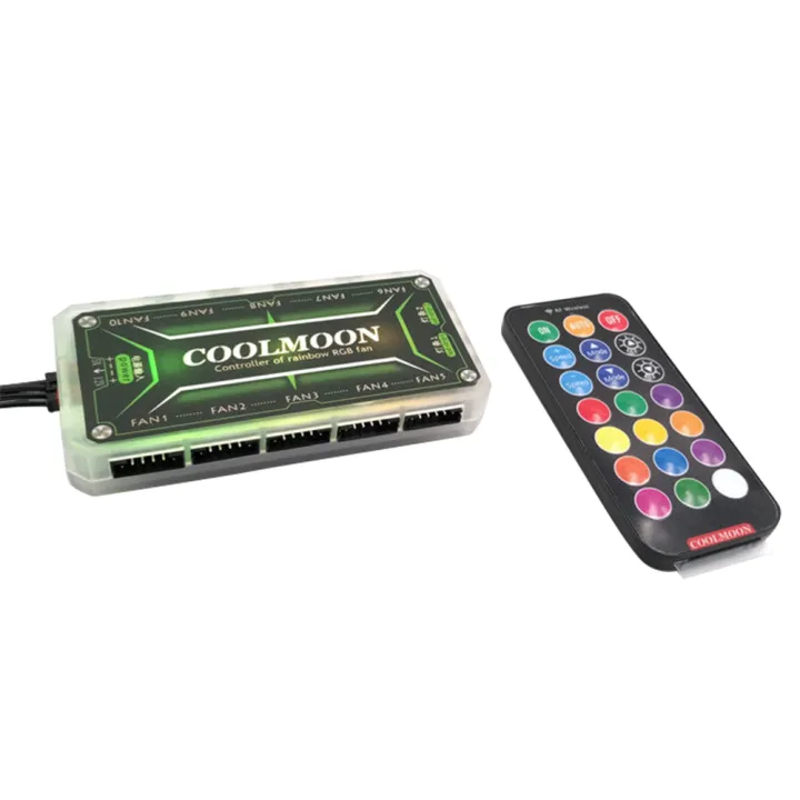 COOLMOON ARGB Controller 12V 5A 6Pin ARGB Cooling Fan Smart Remote ...