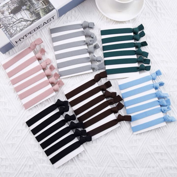 6Pcs/set Fashion Flat Knotted Mens Hair Ties Solid No Damage Man Bun ...