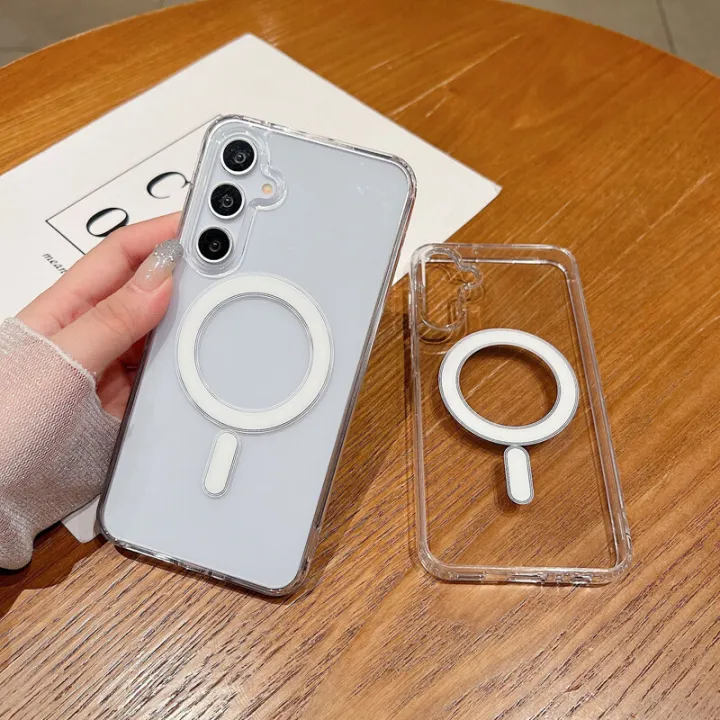 Transparent Magnetic Wireless Charging Jelly Case for Samsung Galaxy A15 A35 A55 A16 A26 A36 A56 ...