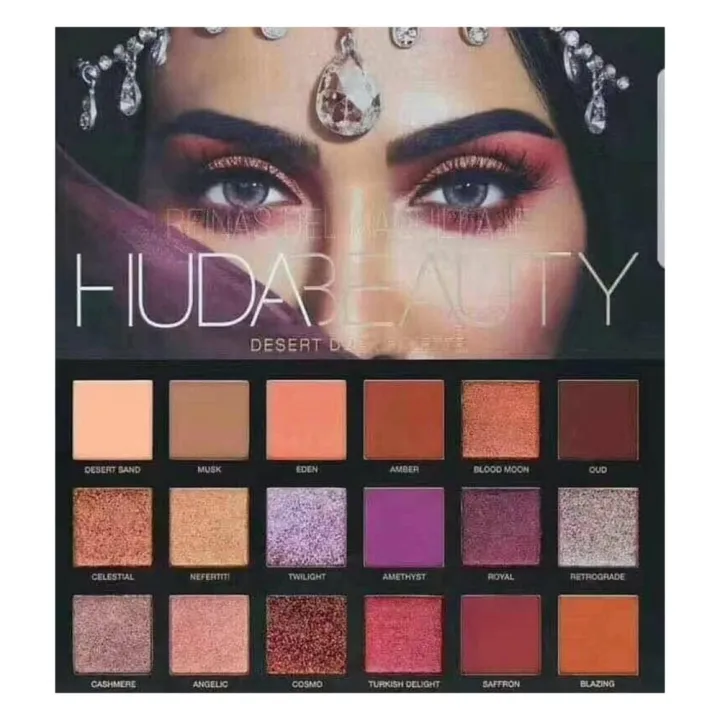 Huda Beauty Desert Dusk 18 Colors Eye Shadow Palette First Copy | Daraz.lk