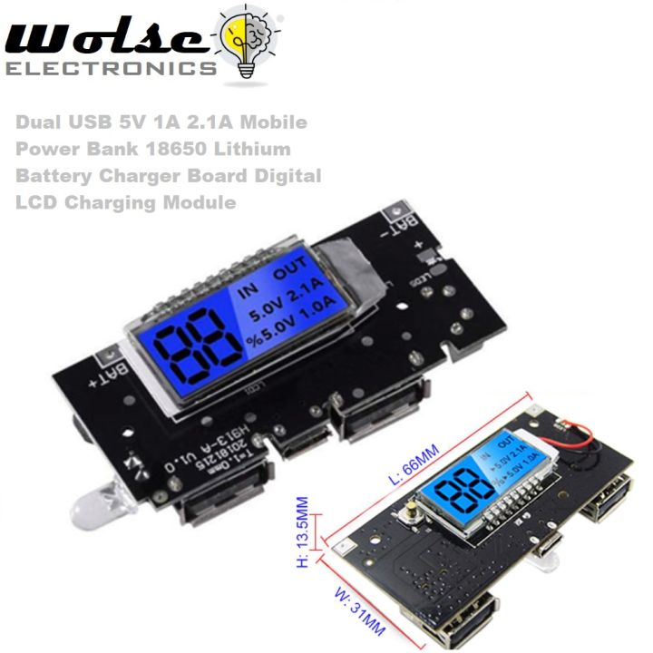 Automatic Protection-Dual USB 5V 1A 2.1A Mobile Power Bank 18650 Lithium Battery Charger Board ...