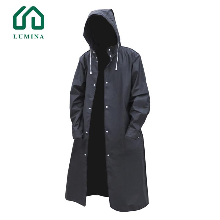 Lumina Heavy-duty Rain Jacket Men's Waterproof Long Rain Coat Hooded ...