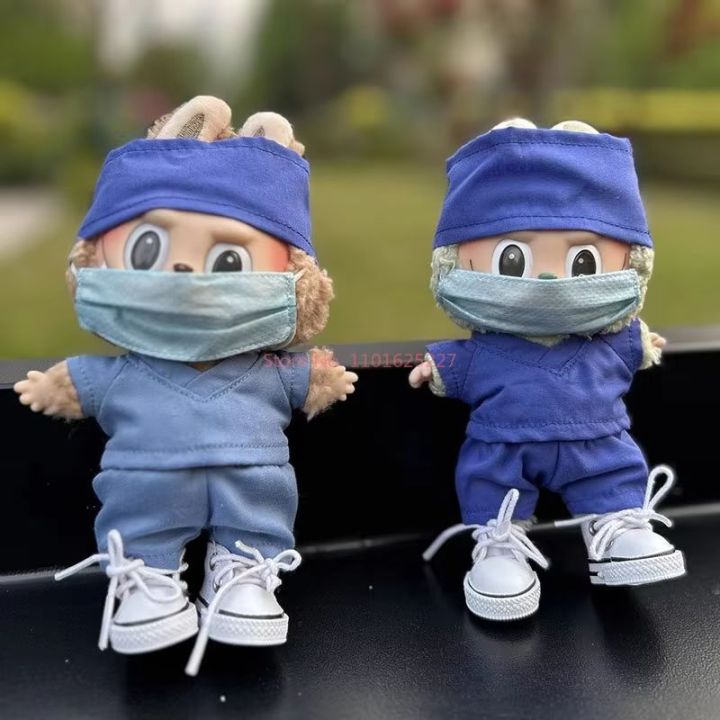 In Stock Labubu 17cm Doctor Uniform Set Green Blue Vinyl Cloth Doll ...